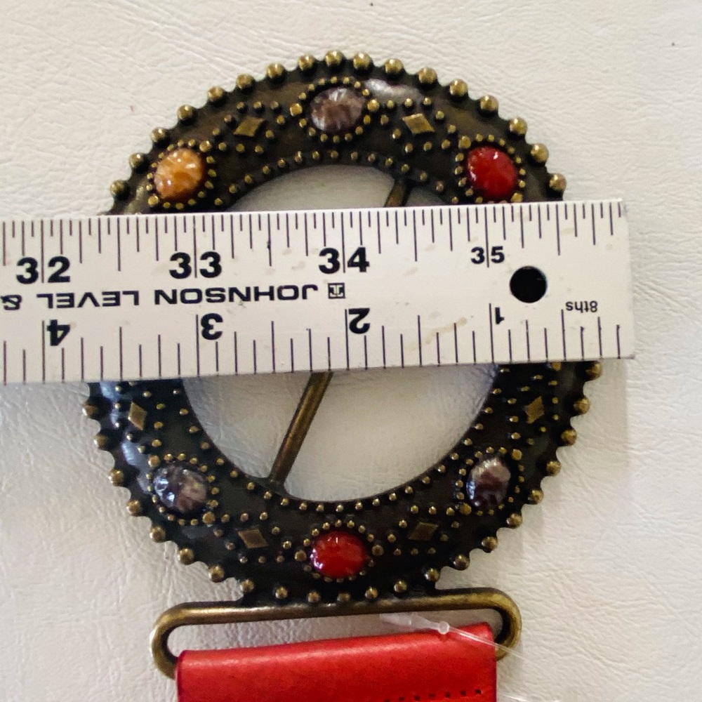 Vintage Fabio Corti Italy Wide Leather Belt 32-38” - Gem